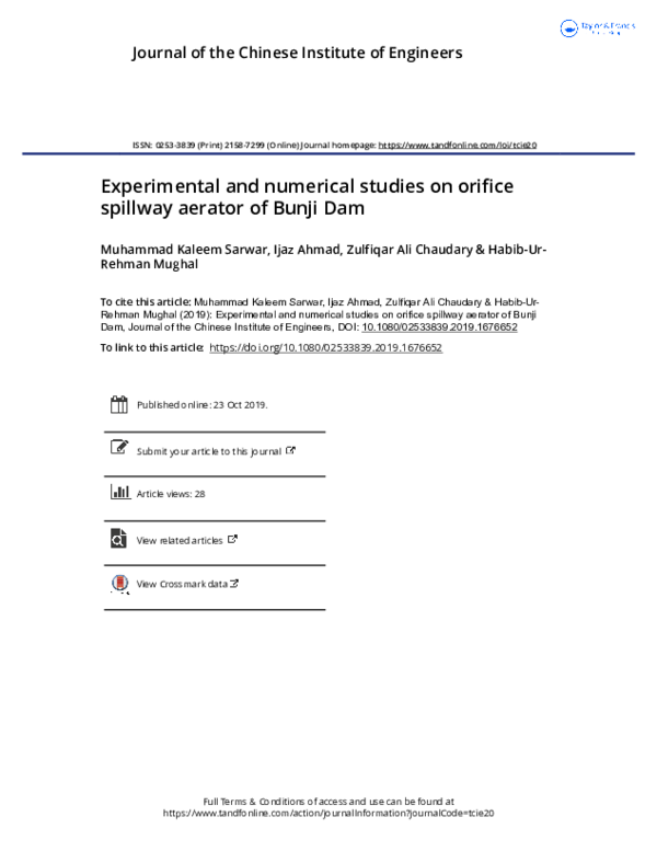 (PDF) Experimental and numerical studies on orifice spillway aerator of ...