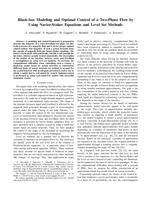 (PDF) Black-box Modeling and Optimal Control of a Two-Phase Flow by Using Navier-Stokes ...