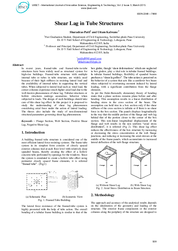 (PDF) Shear Lag in Tube Structures (PDF) Shear Lag in Tube Structures