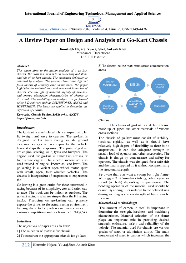 (PDF) A Review Paper on Design and Analysis of a Go-Kart Chassis ...