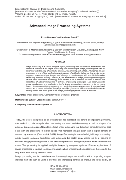 (PDF) Advanced Image Processing Systems