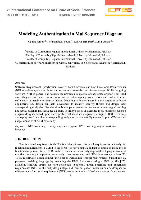 (PDF) Modeling Authentication in Mal Sequence Diagram