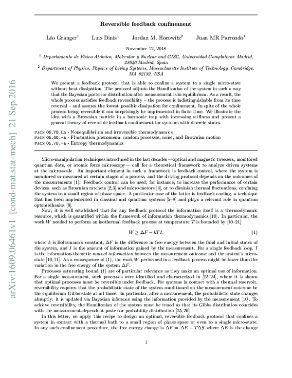 (PDF) Reversible feedback confinement | LUIS IGNACIO DINIS VIZCAINO ...