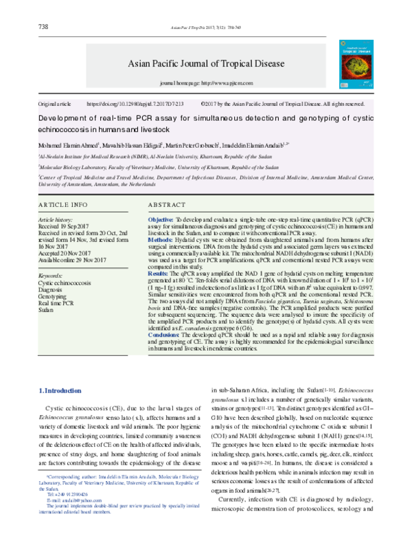 (PDF) Development of real-time PCR assay for simultaneous detection and genotyping of cystic ...