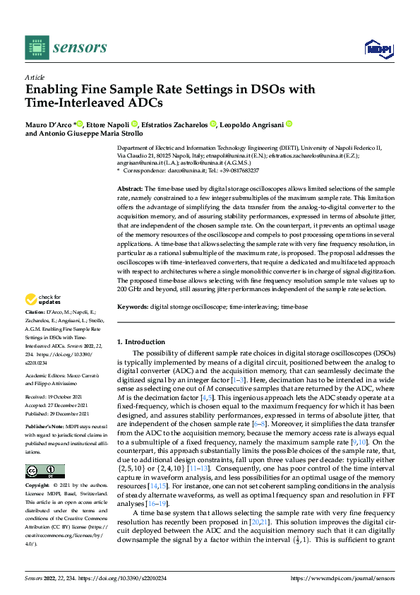 (PDF) Enabling Fine Sample Rate Settings in DSOs with Time-Interleaved ADCs