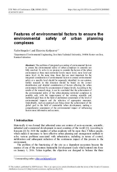 (PDF) Features of environmental factors to ensure the environmental ...