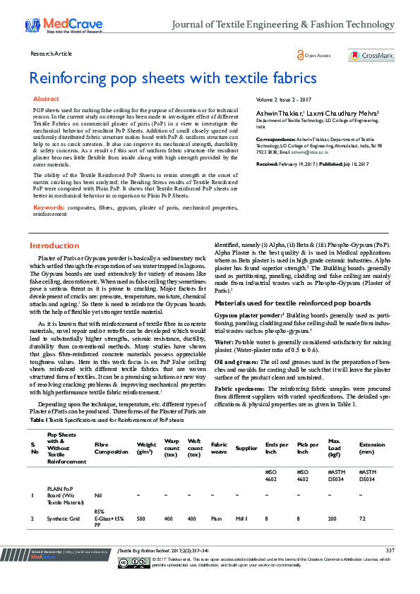 (PDF) Reinforcing Pop Sheets with Textile Fabrics