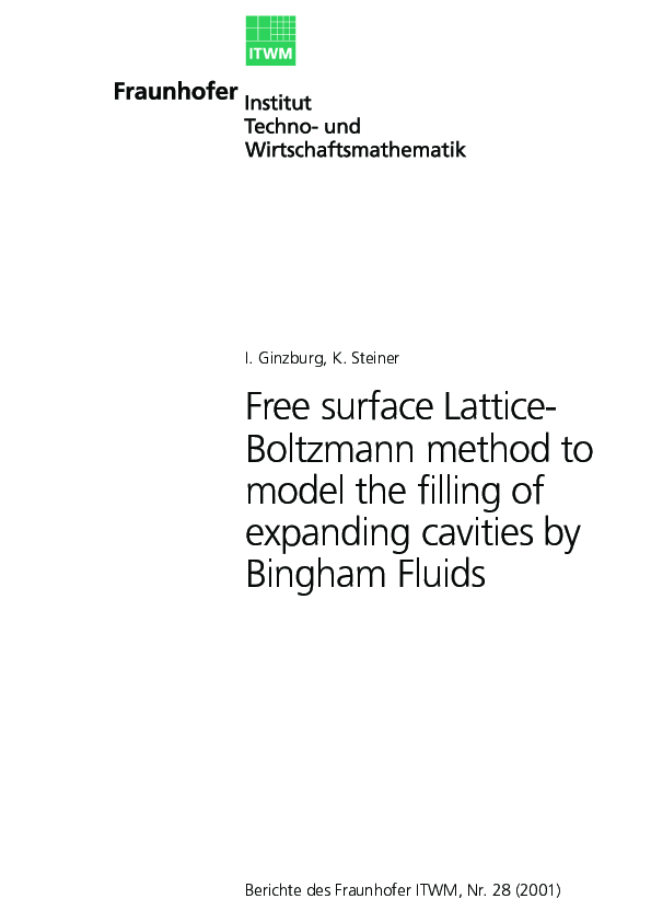 (PDF) A free-surface lattice Boltzmann method for modelling the filling of expanding cavities by ...