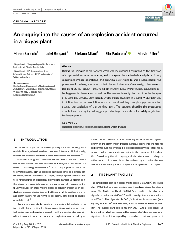 (PDF) An enquiry into the causes of an explosion accident occurred in a ...