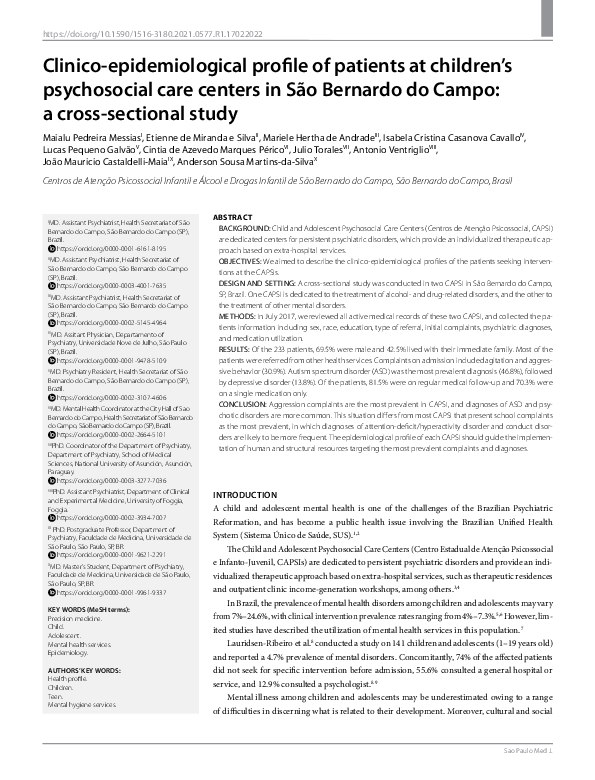 (PDF) Clinico-epidemiological profile of patients at children’s ...