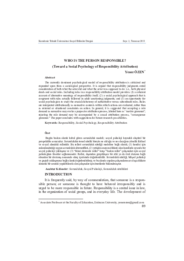 (PDF) Who is the Person Responsible?