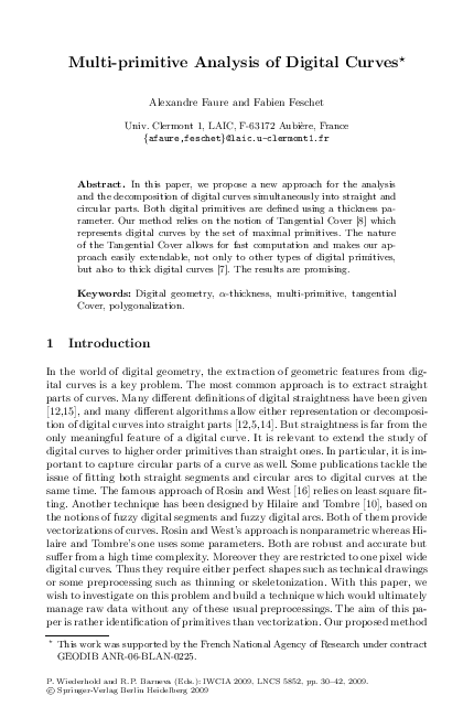 (PDF) Multi-primitive Analysis of Digital Curves | Alexandre Faure - Academia.edu