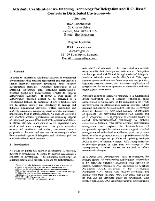 (PDF) Attribute certification