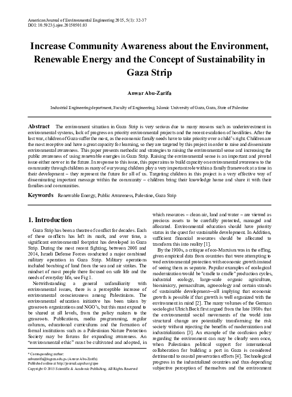(PDF) The Gaza Strip: politics and environment