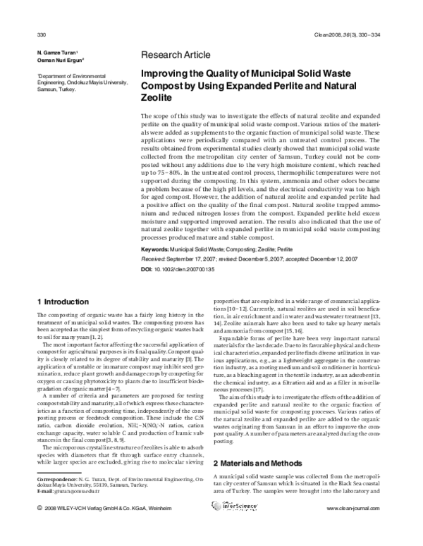 (PDF) Improving the Quality of Municipal Solid Waste Compost by Using ...