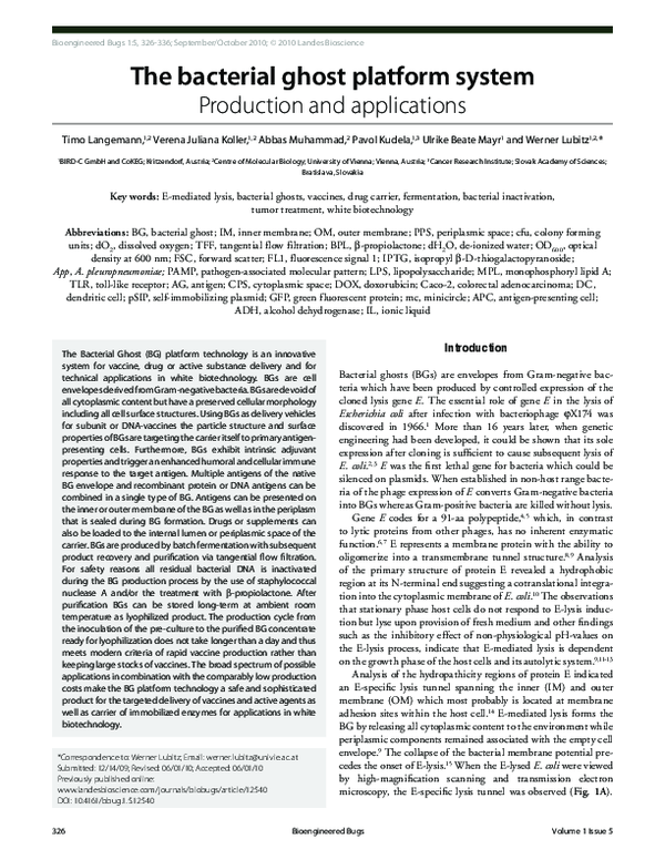 (PDF) The bacterial ghost platform system