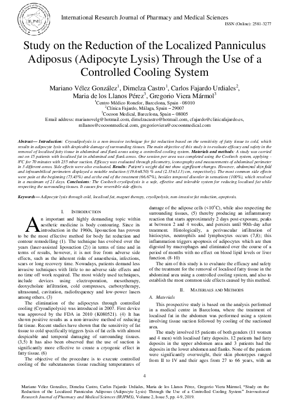 (PDF) Study on the Reduction of the Localized Panniculus Adiposus ...
