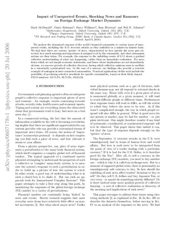 (PDF) Impact of unexpected events, shocking news, and rumors on foreign ...