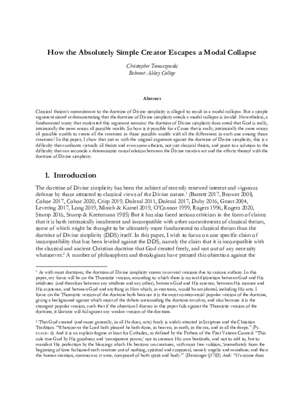 (PDF) How the Absolutely Simple Creator Escapes a Modal Collapse