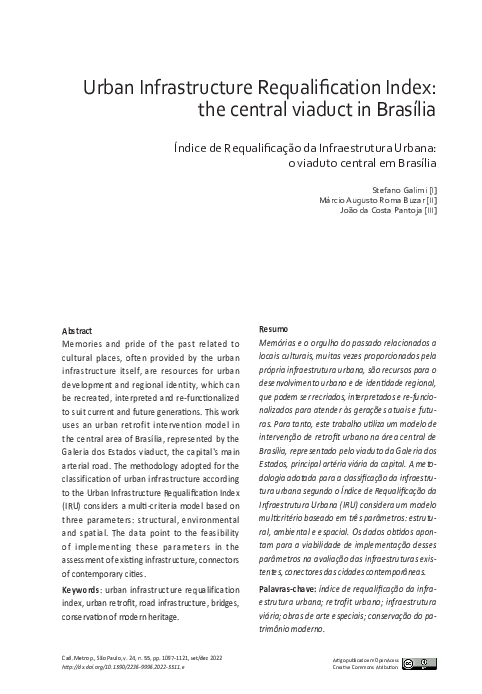 (PDF) Urban Infrastructure Requalification Index: the central viaduct ...