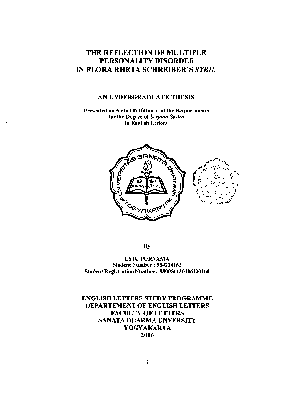 (PDF) The Reflection of Multiple Personality Disorder in Flora Rheta ...