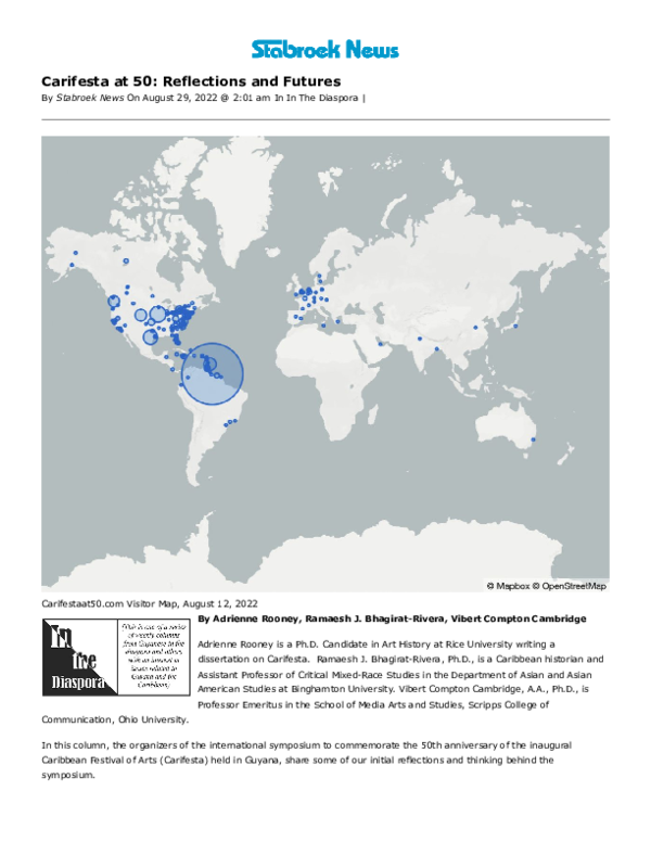 (PDF) Carifesta at 50: Reflections and Futures