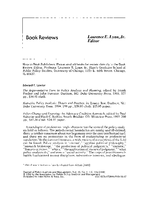 (PDF) Policy change and learning: An advocacy coalition approach ...