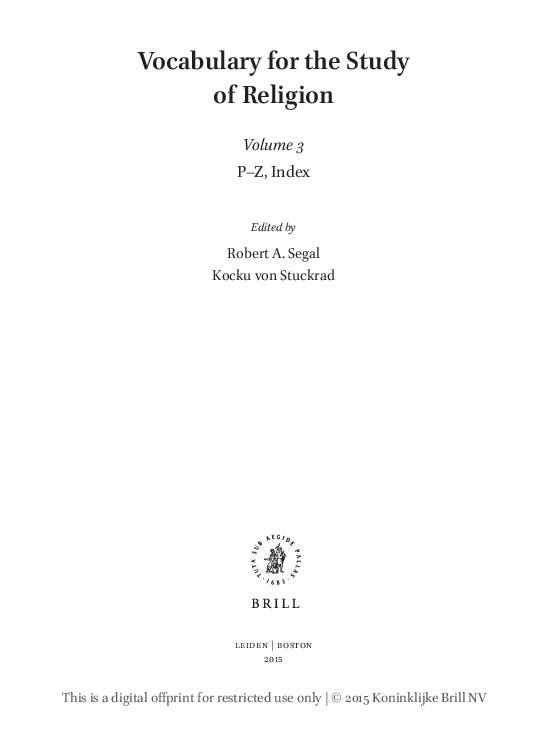 (PDF) Vocabulary for the Study of Religion