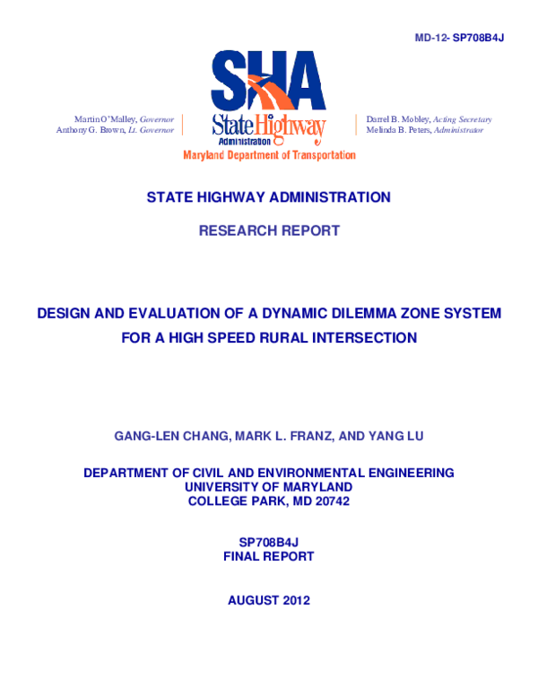 (PDF) Design and Evaluation of a Dynamic Dilemma Zone System for a High ...