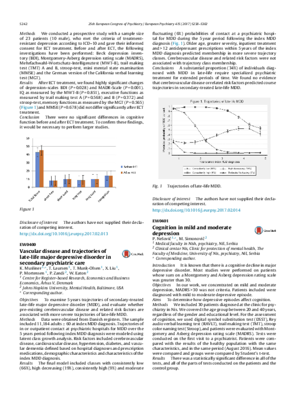 (PDF) Cognition in mild and moderate depression