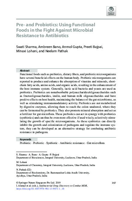 (PDF) Pre- and Probiotics: Using Functional Foods in the Fight Against ...