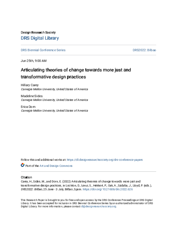 (PDF) Articulating theories of change towards more just and ...