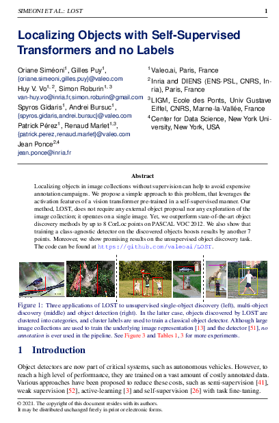 (PDF) Localizing Objects with Self-Supervised Transformers and no Labels