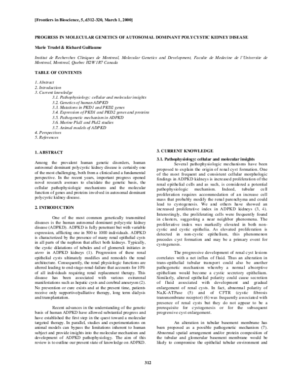 (PDF) Progress in molecular genetics of autosomal dominant polycystic ...