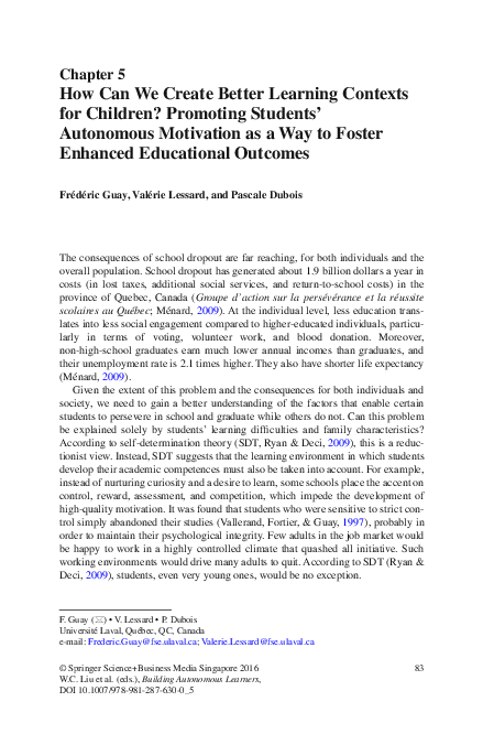(PDF) How Can We Create Better Learning Contexts for Children ...