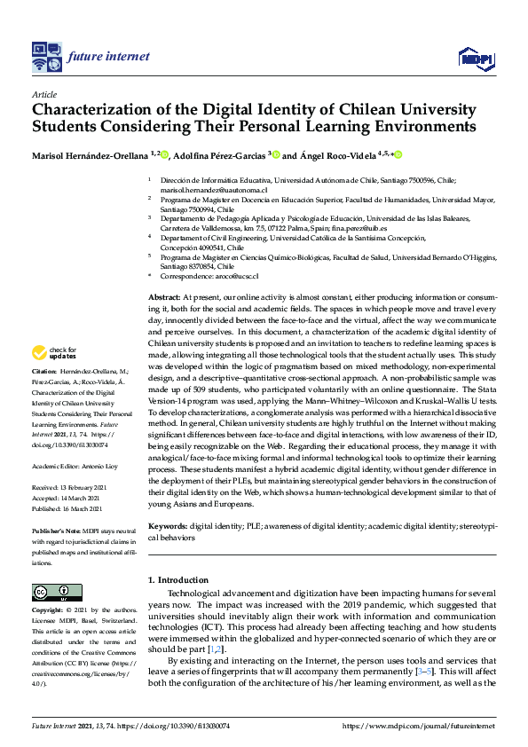 (PDF) Characterization of the Digital Identity of Chilean University ...