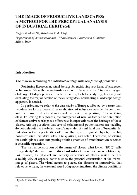 (PDF) The Image of Productive landscapes: A Method for the Perceptual ...