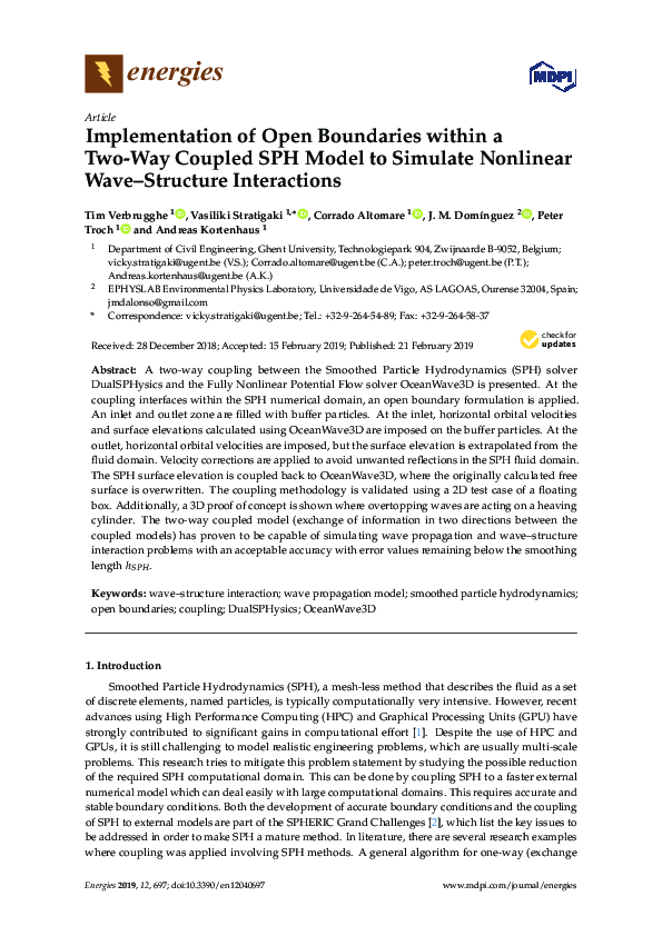 (PDF) Implementation of Open Boundaries within a Two-Way Coupled SPH ...