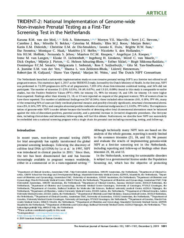 (PDF) TRIDENT-2: National Implementation of Genome-wide Non-invasive ...