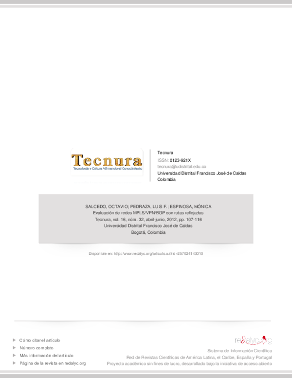 (PDF) Evaluación de redes MPLS/VPN/BGP con rutas reflejadas