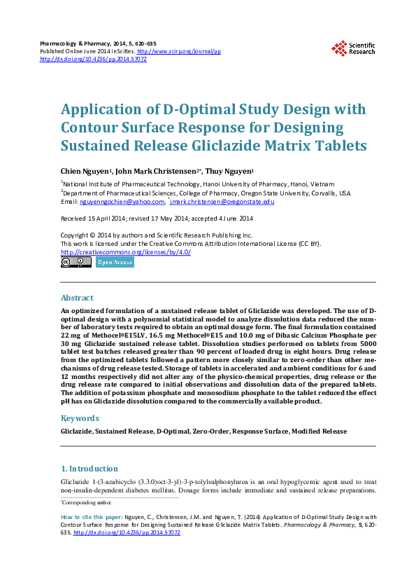 (PDF) Application of D-Optimal Study Design with Contour Surface ...