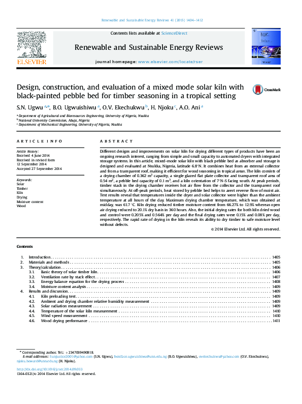 (PDF) Design, construction, and evaluation of a mixed mode solar kiln ...