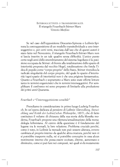 (PDF) IntersoggettivivItà o transindividualItà. Il triangolo Feuerbach ...