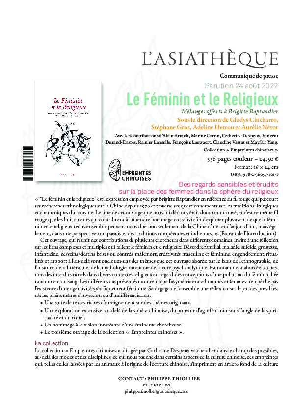 (PDF) Le Féminin et le Religieux