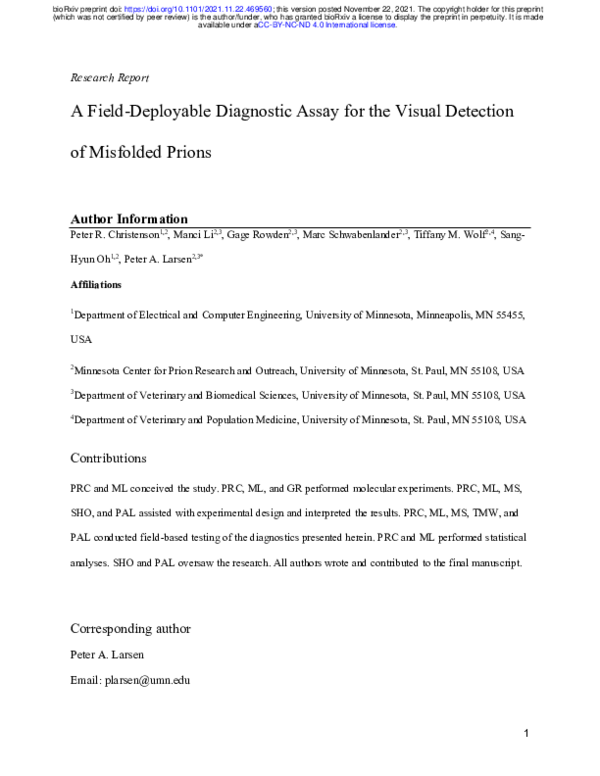 (PDF) A Field-Deployable Diagnostic Assay for the Visual Detection of ...