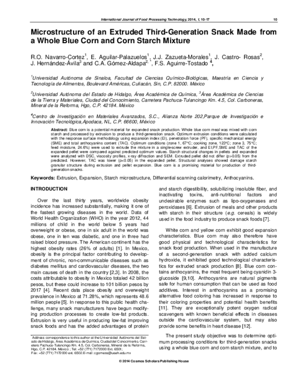 (PDF) Microstructure of an Extruded Third-Generation Snack Made from a ...