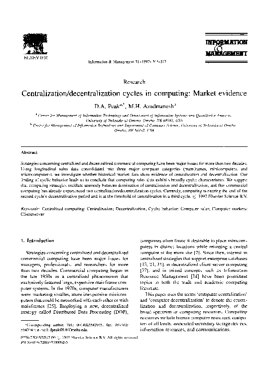 (PDF) Centralization/decentralization cycles in computing: Market evidence