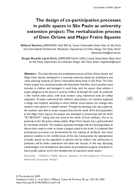 (PDF) The design of co-participation processes in public spaces in São ...