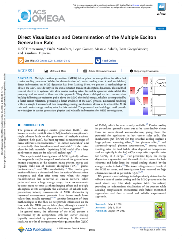 (PDF) Direct Visualization and Determination of the Multiple Exciton ...