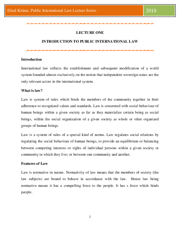 (PDF) PUBLIC INTERNATIONAL LAW FULL NOTES FOR LLB STUDENTS